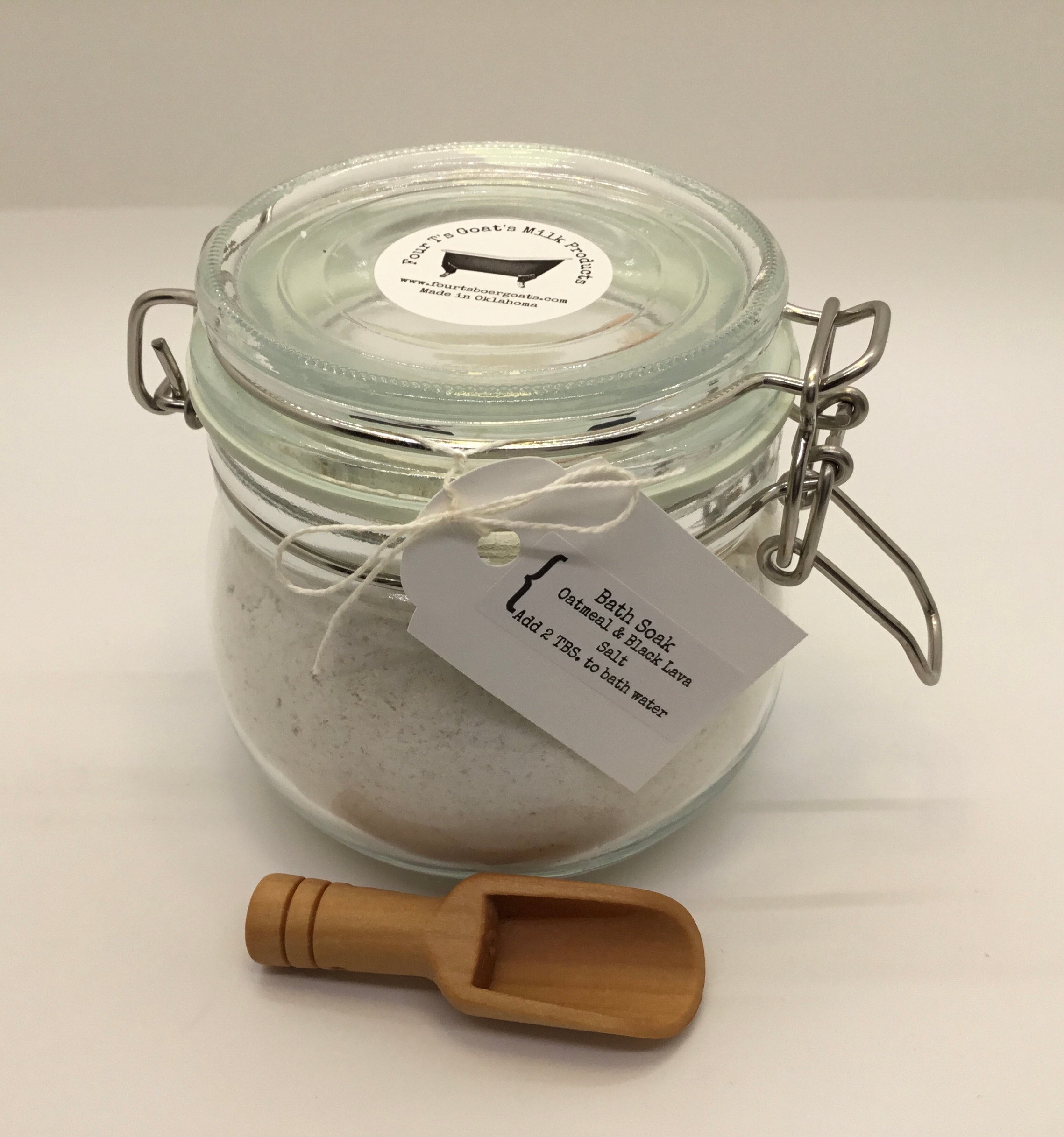 Goat Milk Oatmeal Black Lava Salt & Activated Charcoal Bath Soak Jar ...